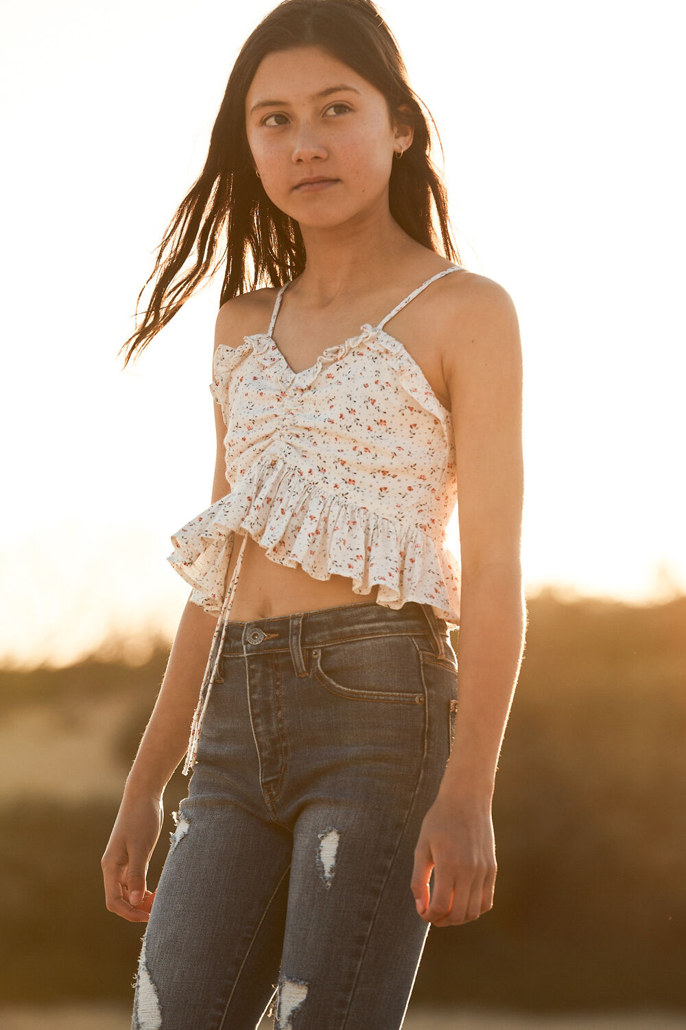 Tween Girl Khloe Hi Crop | Tween Girls 7-16 Denim | Bardot Junior