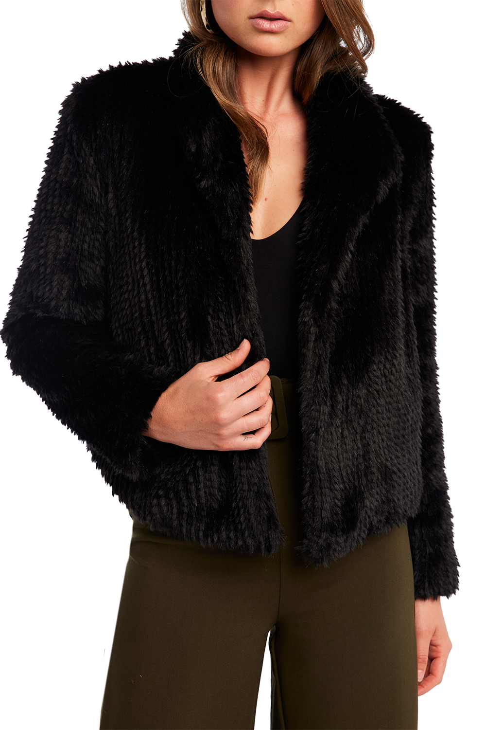 Rabbit Faux Fur Jacket Ladies Clothing And Jackets And Coats Bardot